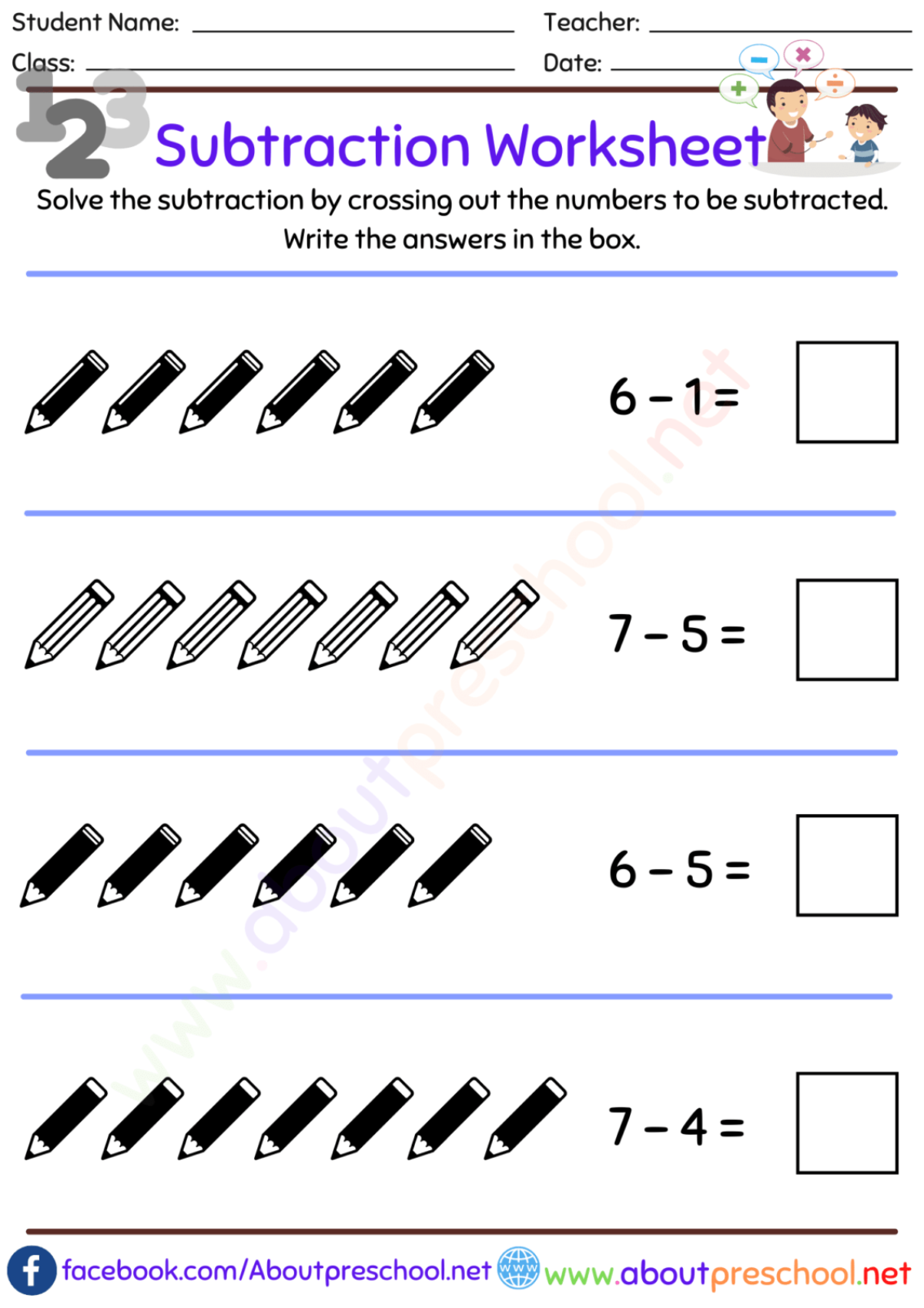 Vertical Subtraction Worksheets For Kindergarten Free Kindergarten