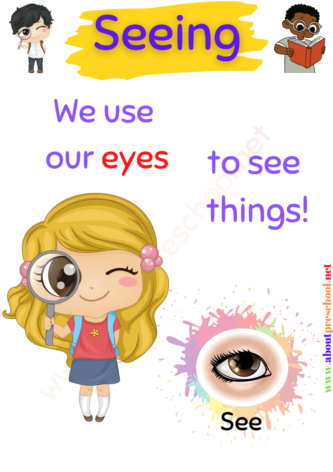 The 5 Senses-See - About Preschool