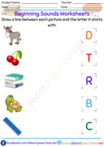 Beginning Sounds Worksheets-3 - About Preschool