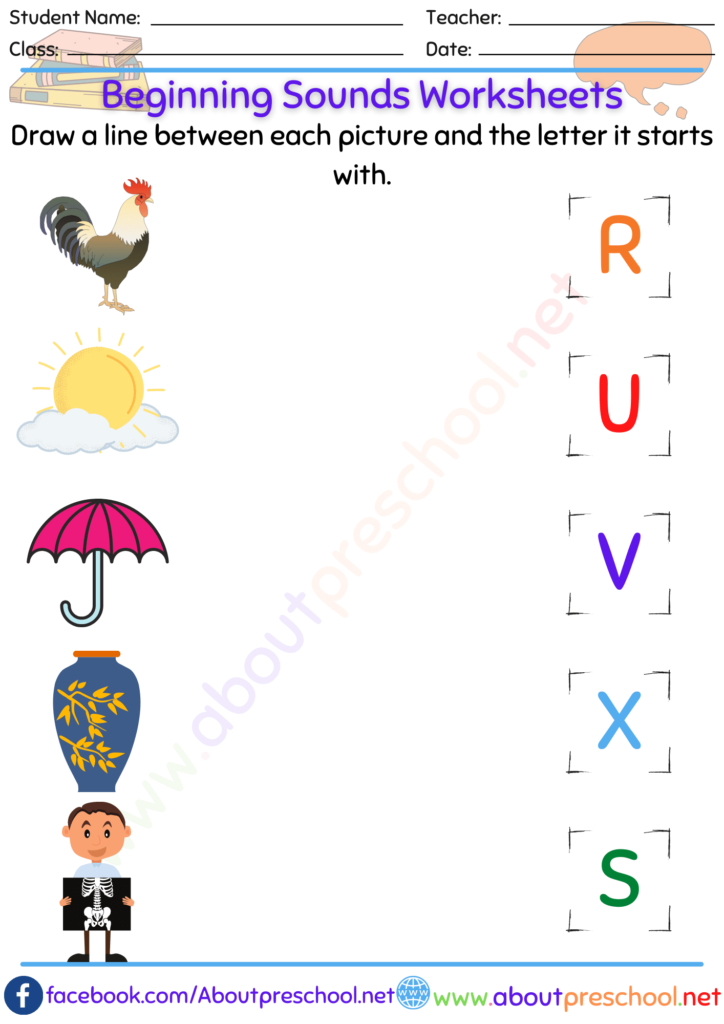 Beginning Sounds Worksheets-6 - About Preschool