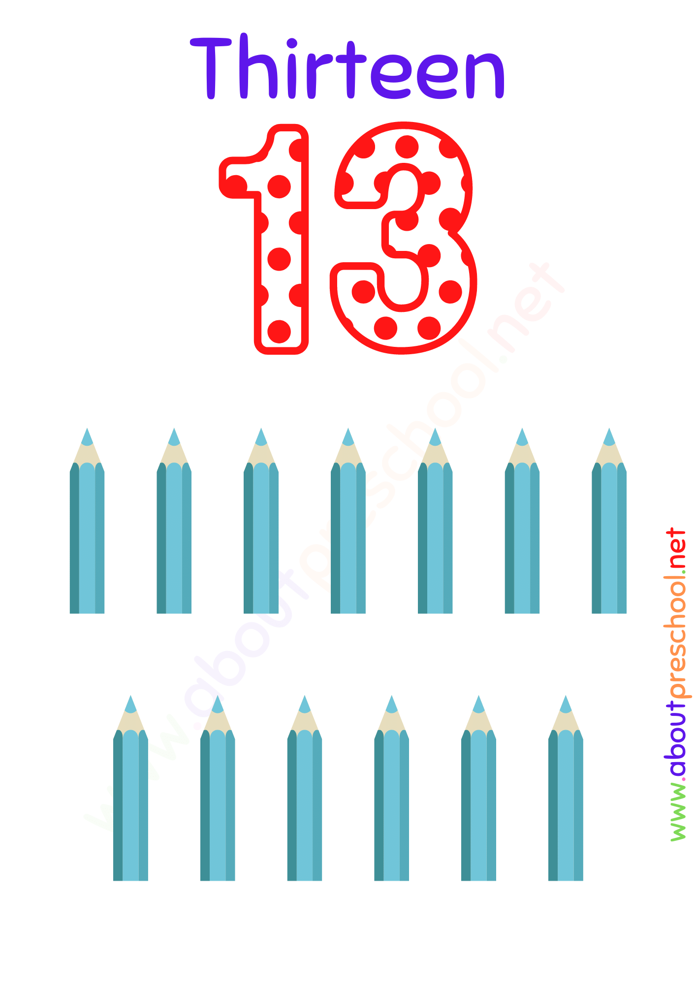 Number Flashcards - About Preschool