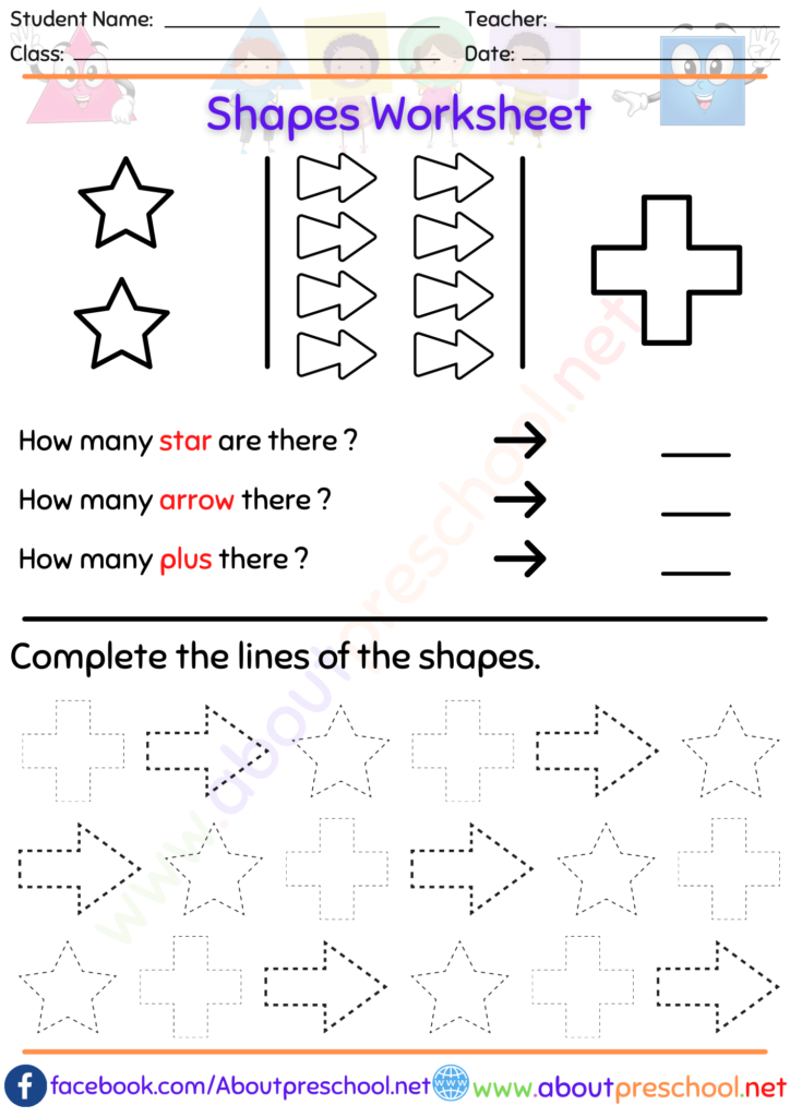 Shapes Worksheet-10 - About Preschool