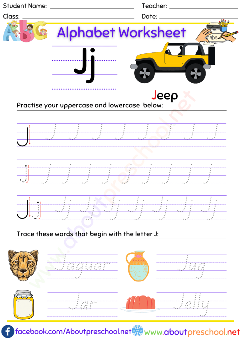 The Alphabet Worksheets-J - About Preschool
