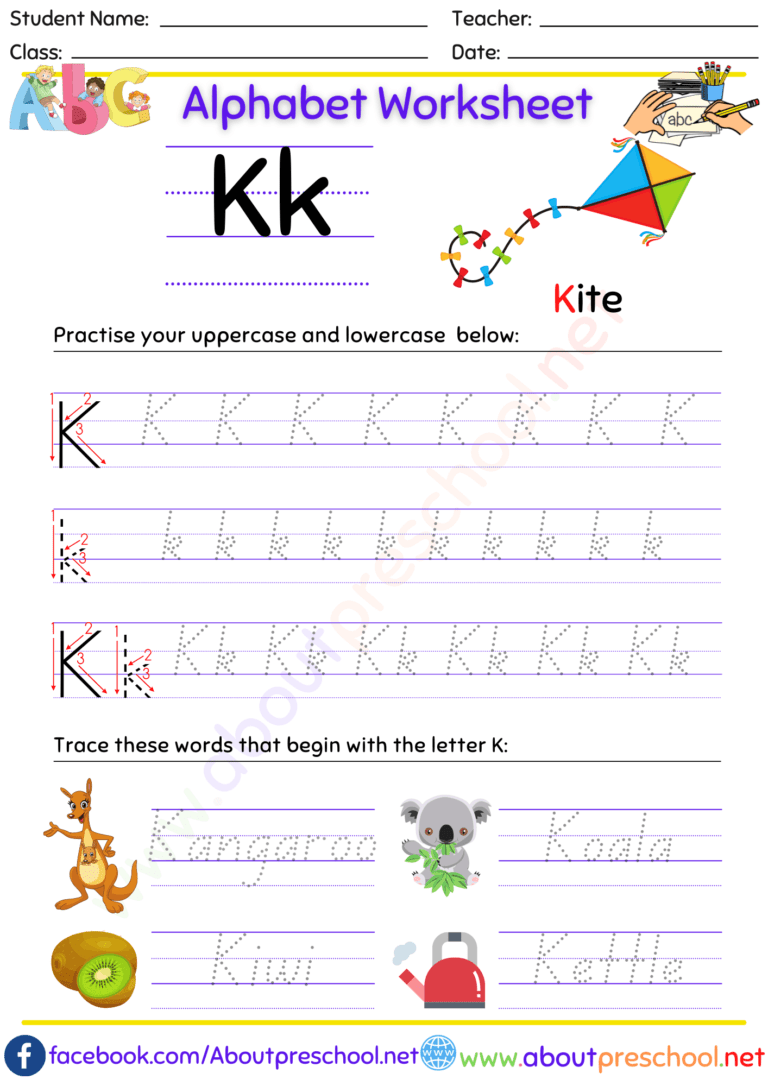 The Alphabet Worksheets-K - About Preschool