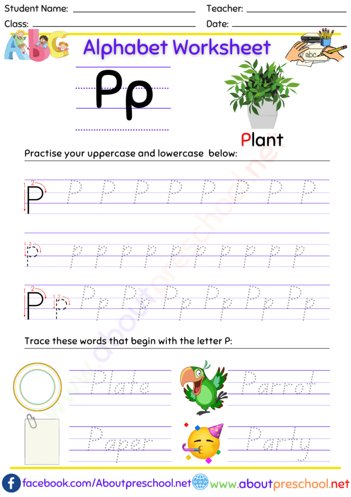 The Alphabet Worksheets-P - About Preschool
