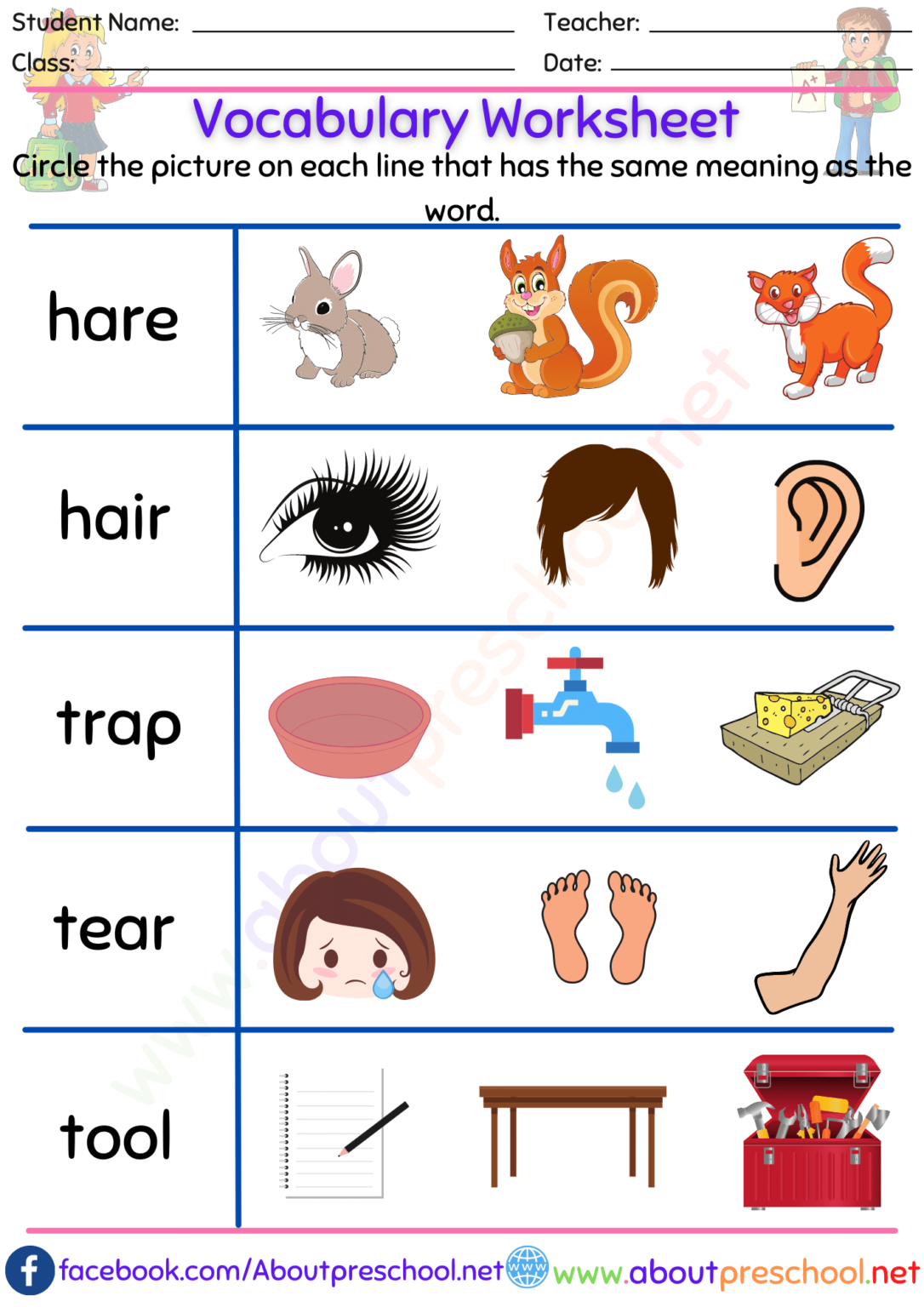 Word-Picture Matching Archives - About Preschool