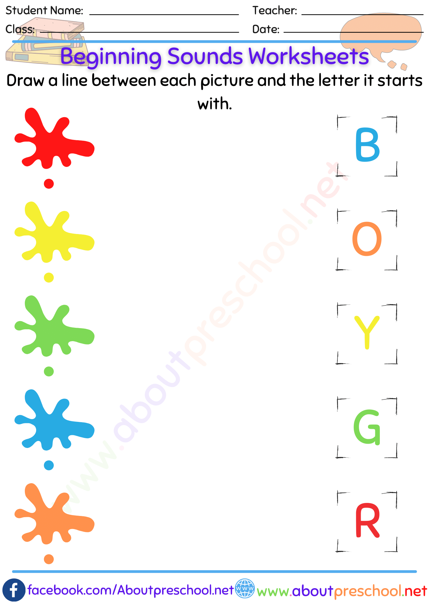 Beginning Sounds Worksheets-16 - About Preschool