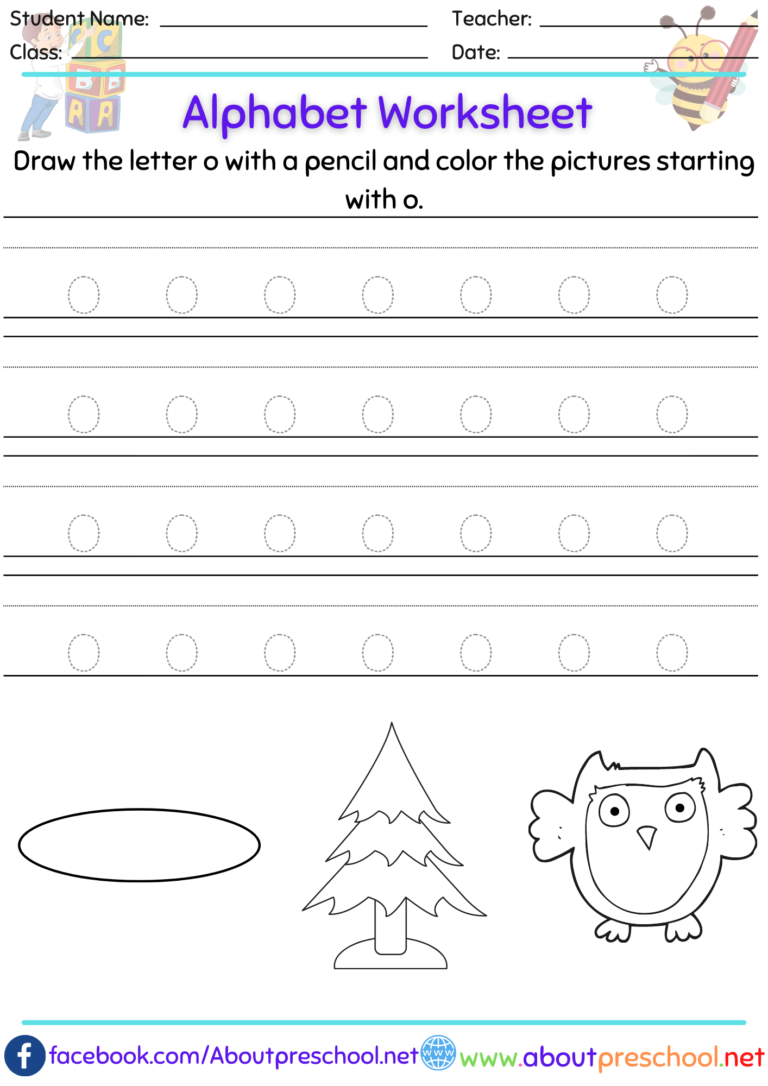 Letter Trace Worksheet-o - About Preschool