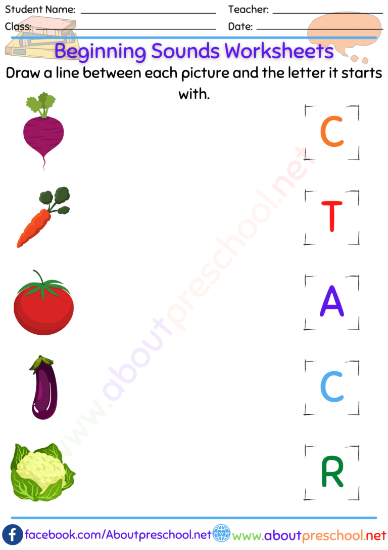 Beginning Sounds Worksheets-26 - About Preschool