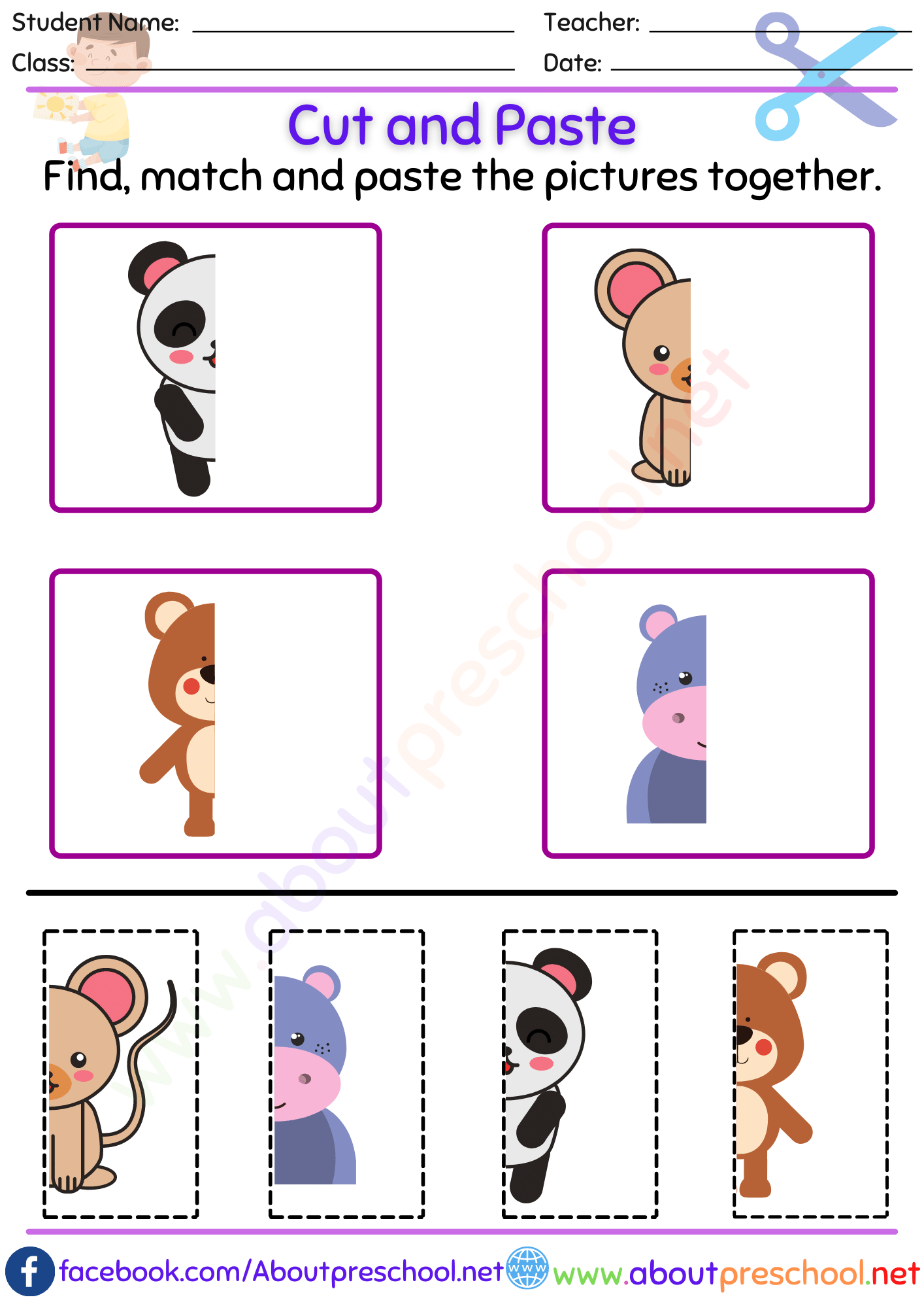 Cut and Paste Worksheets-9 - About Preschool