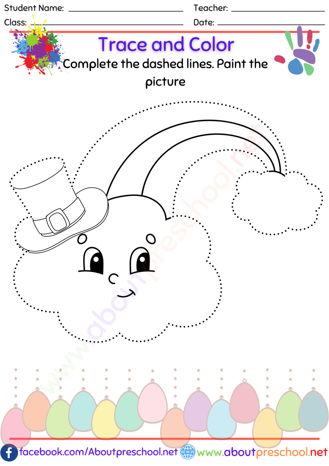 Trace and Color-13 - About Preschool