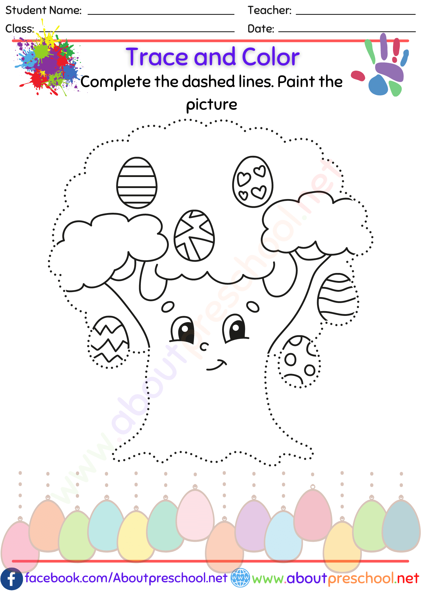 Trace and Color-15 - About Preschool