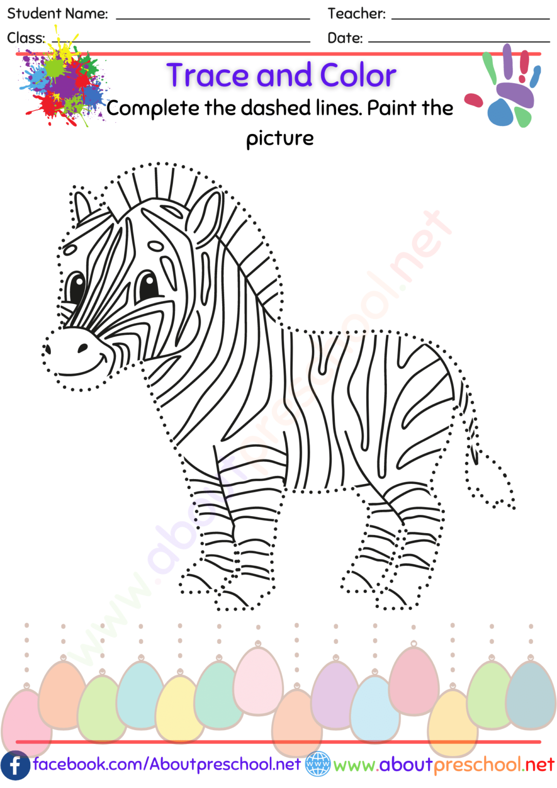 Trace and Color-19 - About Preschool