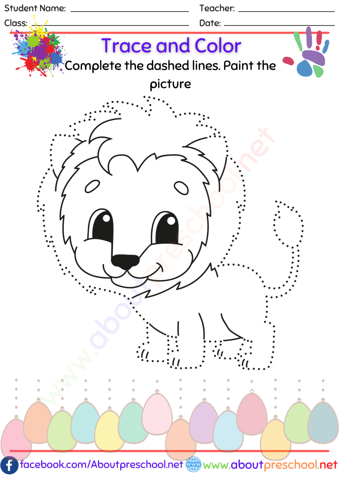 Trace and Color-8 - About Preschool