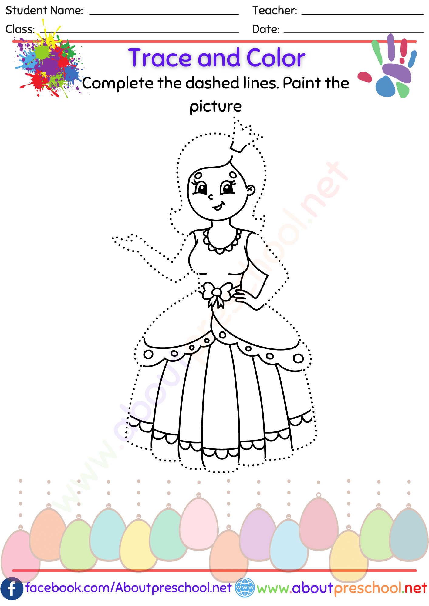 Trace and Color-9 - About Preschool
