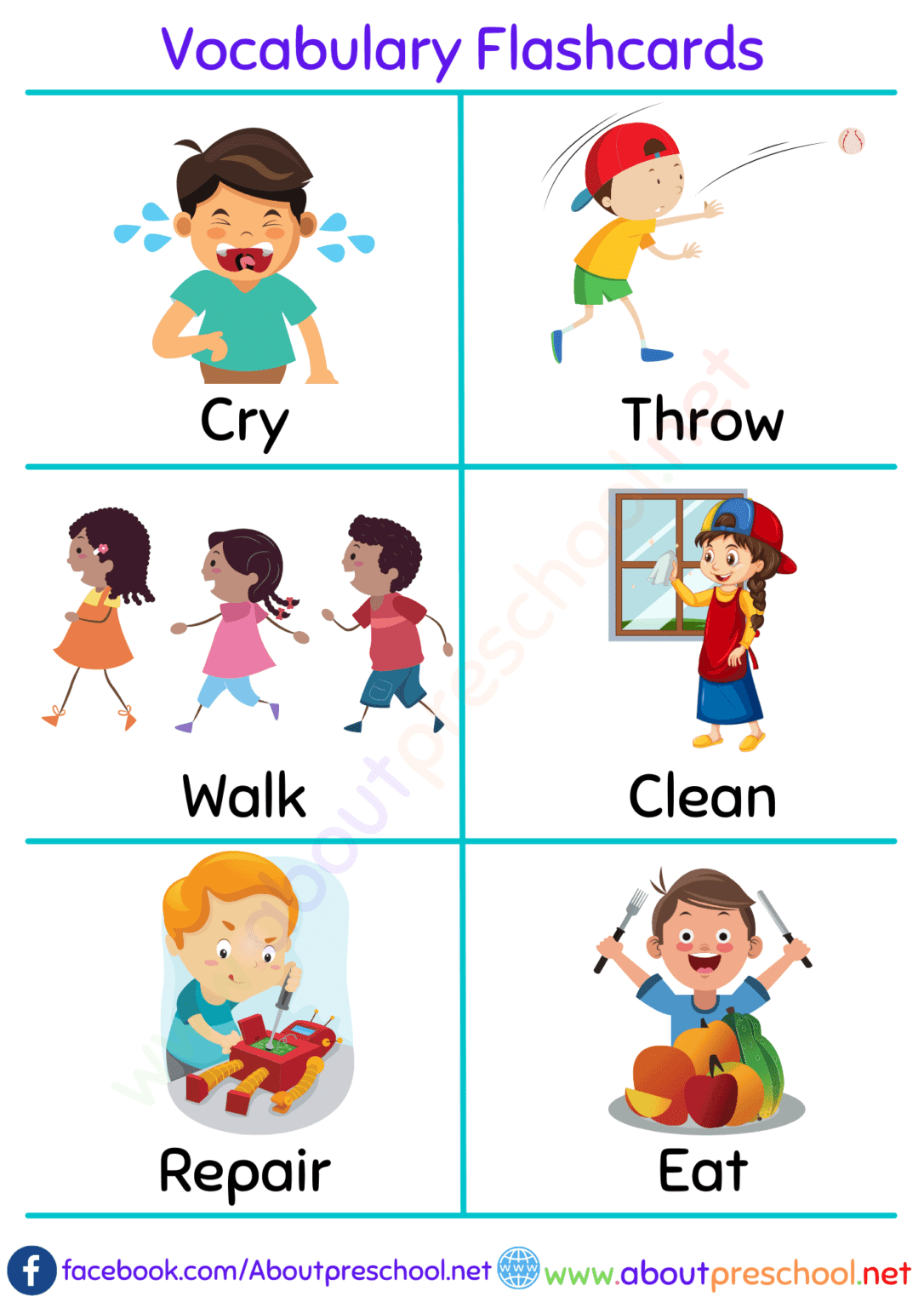 Vocabulary Flashcards-10 - About Preschool