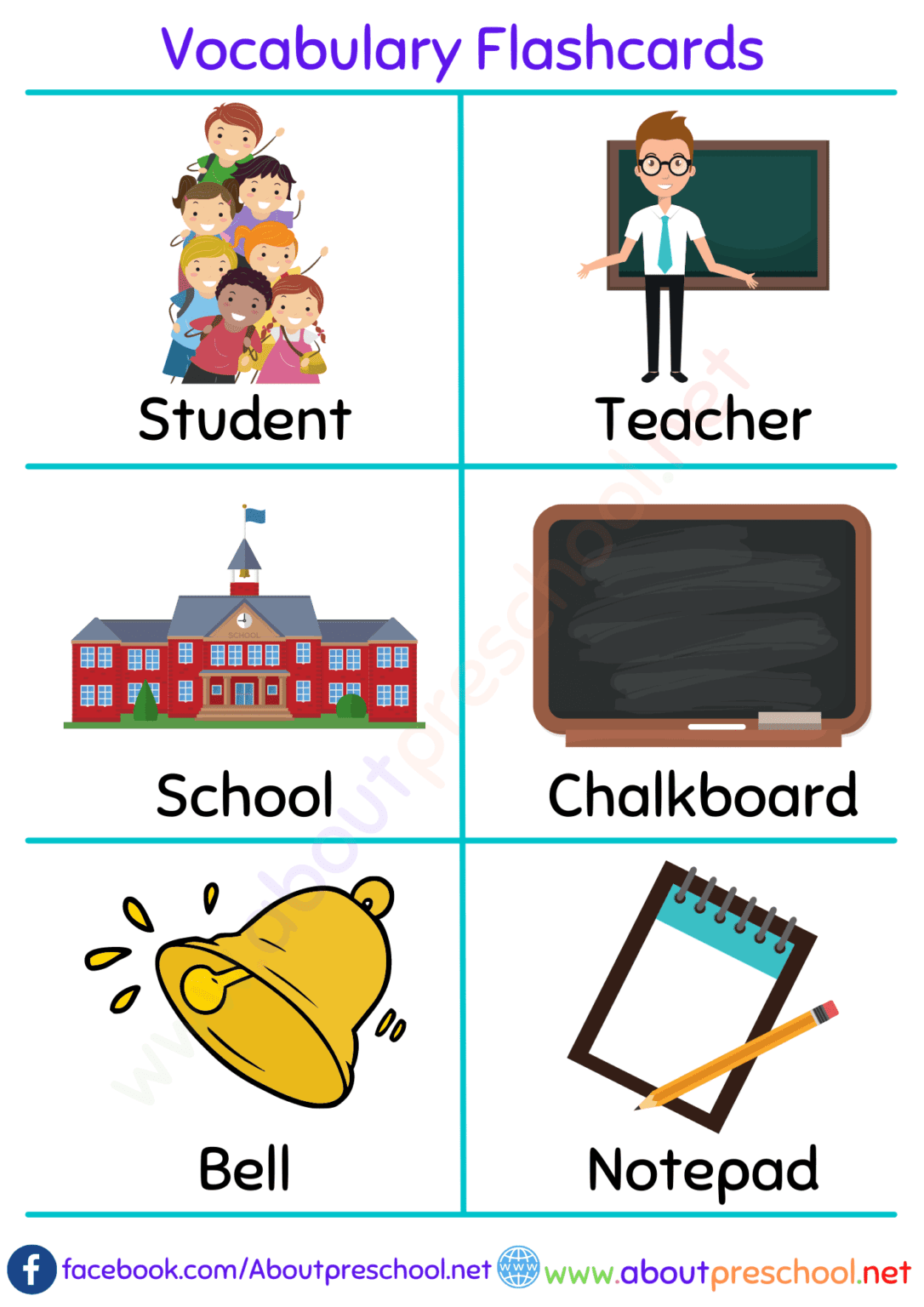 Vocabulary Flashcards-13 - About Preschool