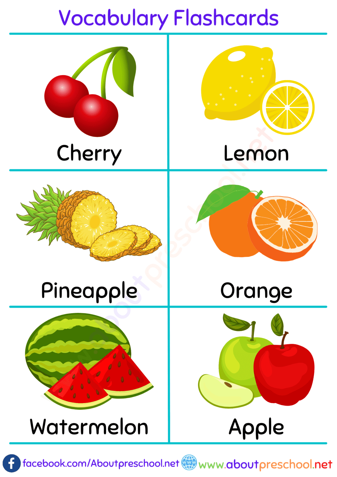 Vocabulary Flashcards-3 - About Preschool
