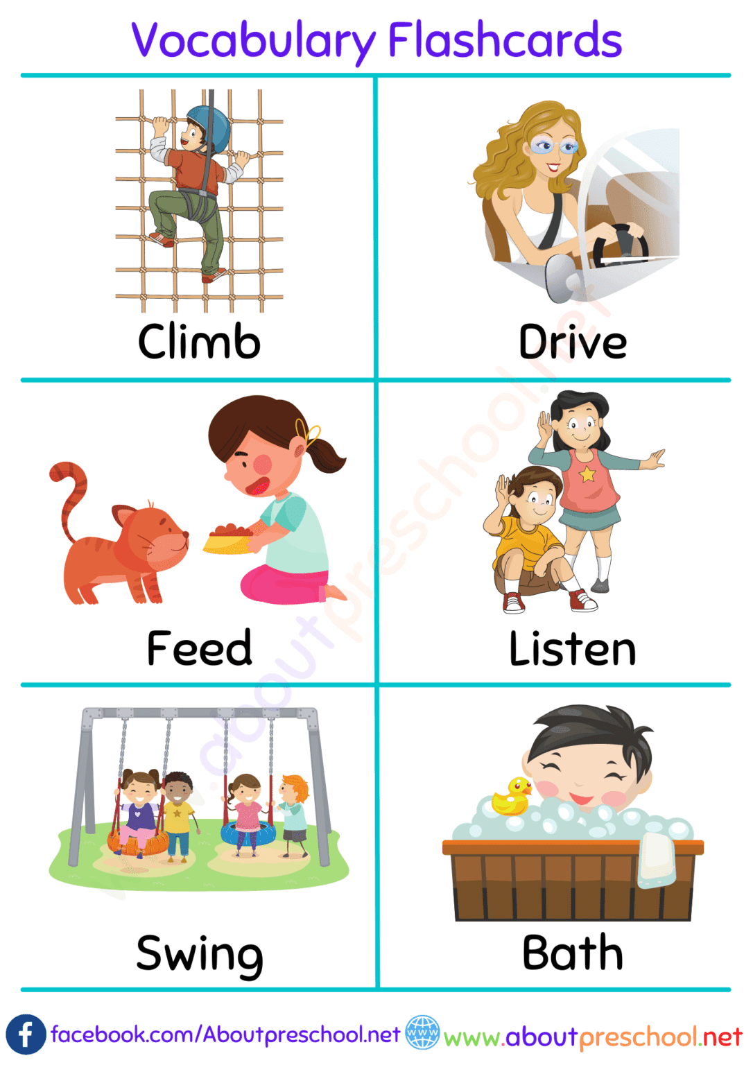 Vocabulary Flashcards-9 - About Preschool