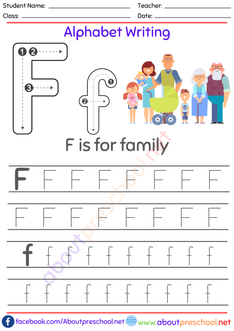 Alphabet Writing Worksheet f - About Preschool