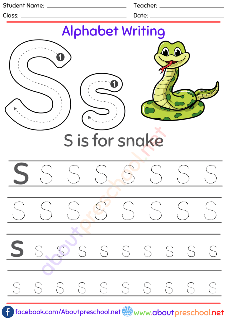Alphabet Writing Worksheet s - About Preschool