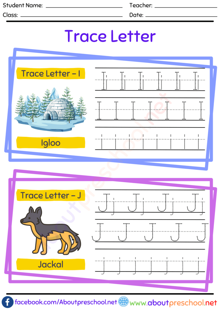 Trace Letter I-J - About Preschool