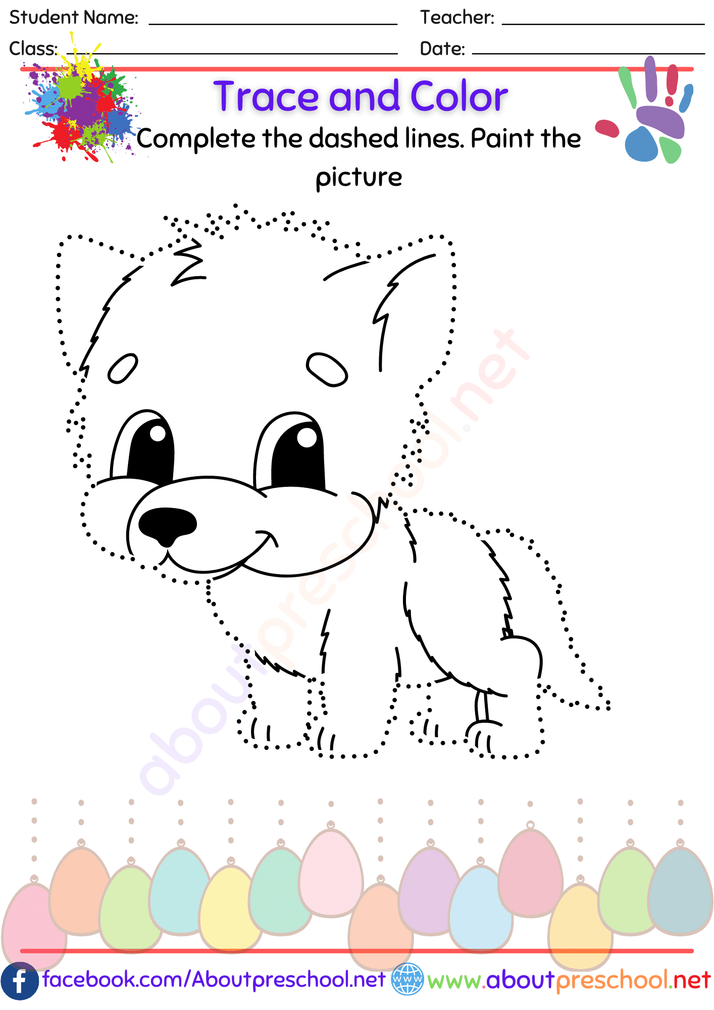 Trace and Color-29 - About Preschool