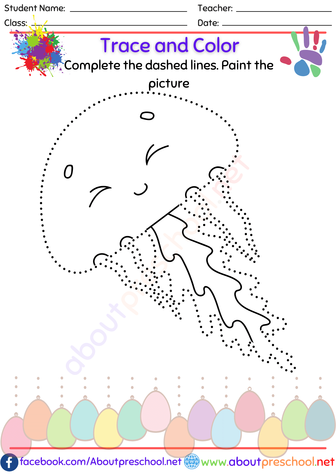 Trace and Color-31 - About Preschool