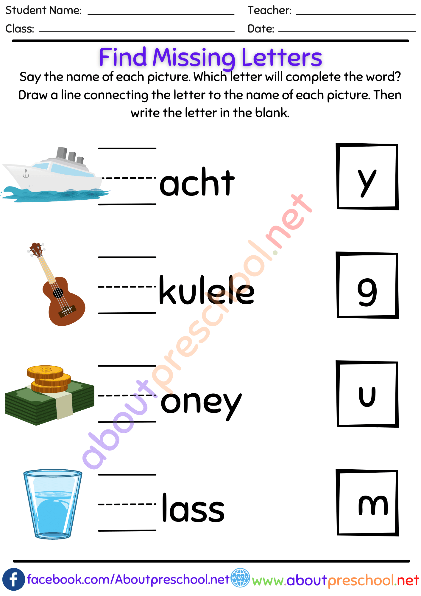 Find Missing Letters-20 - About Preschool