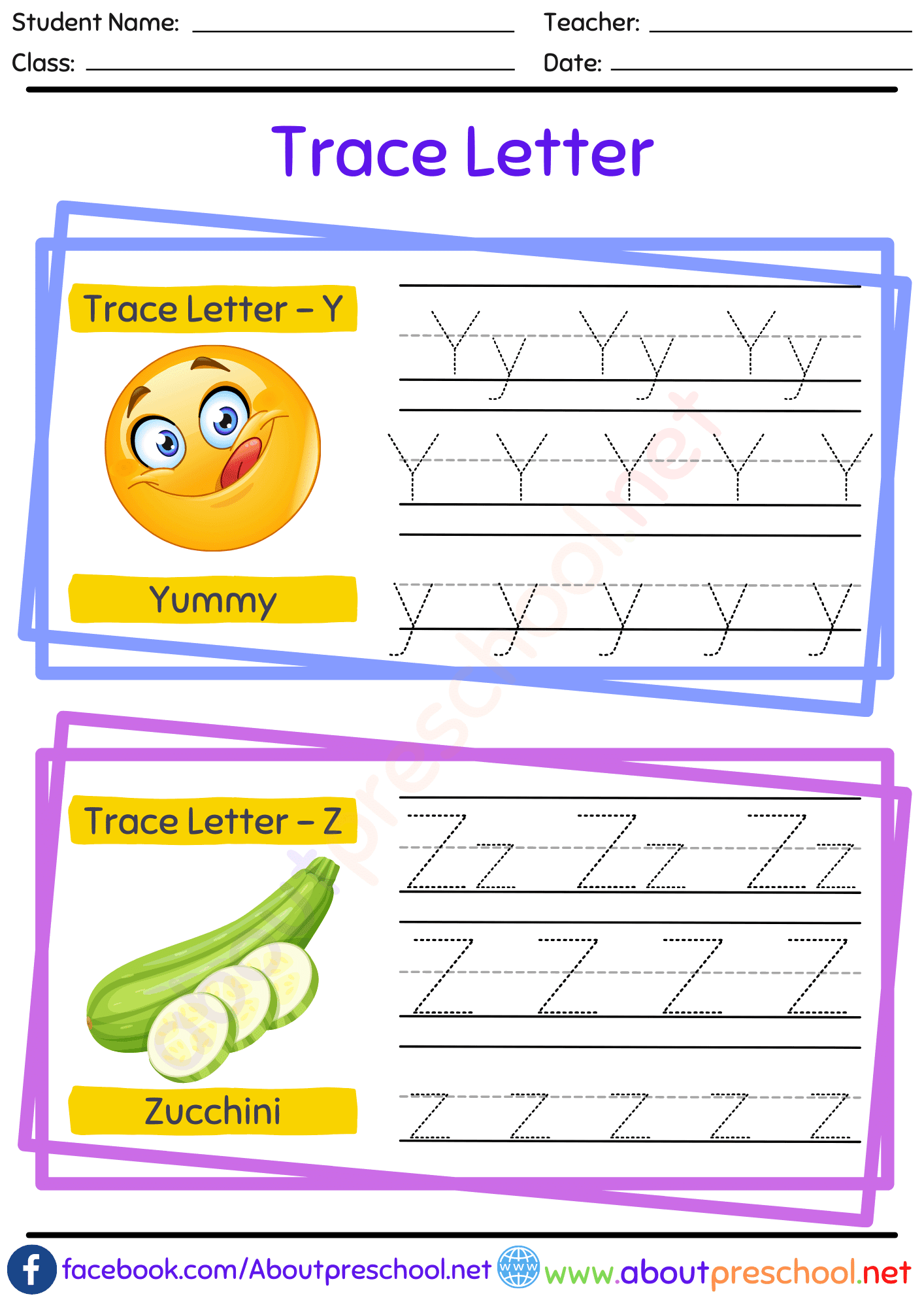 Alphabet Worksheets Archives - About Preschool