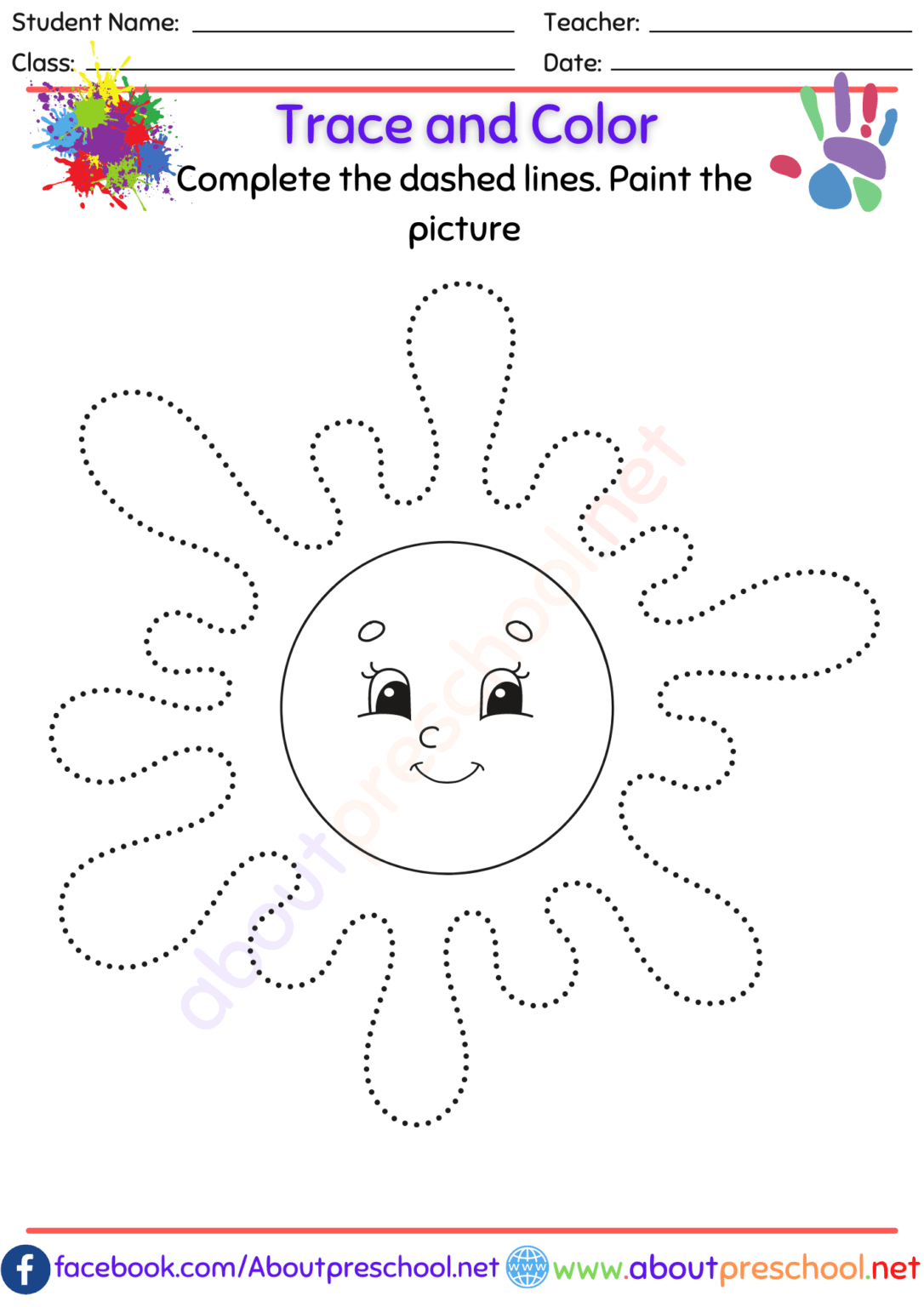 Trace and Color-33 - About Preschool