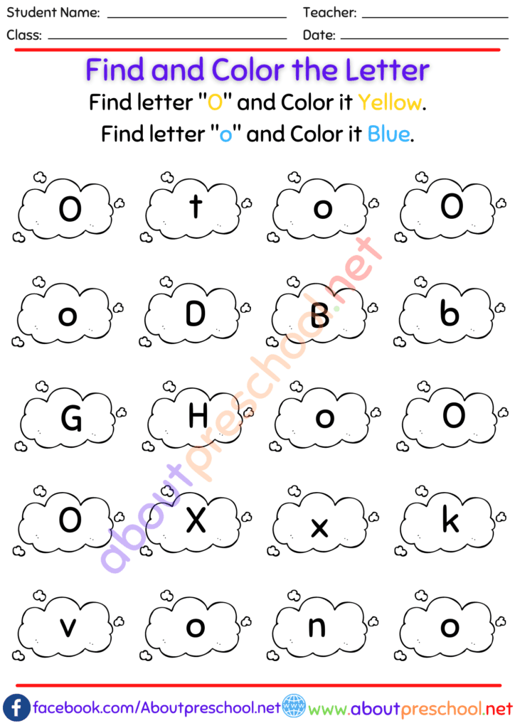 Color By Letter O - About Preschool