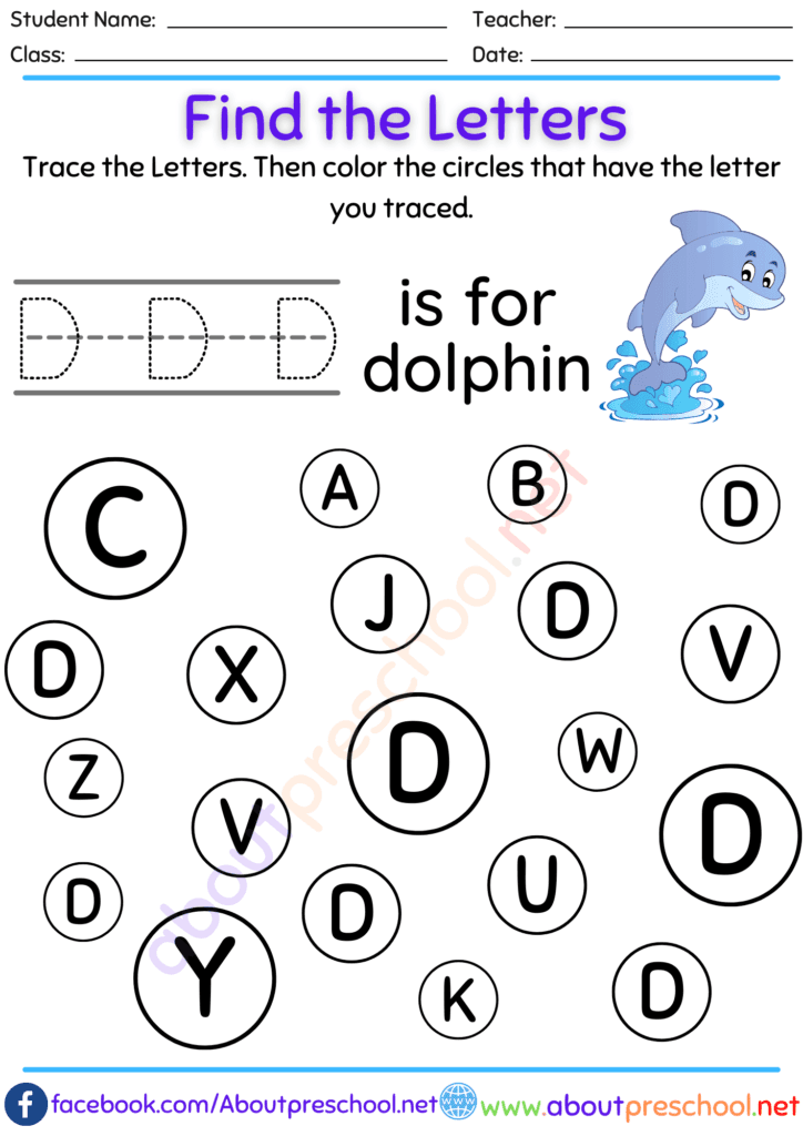 Find the Letters D - About Preschool