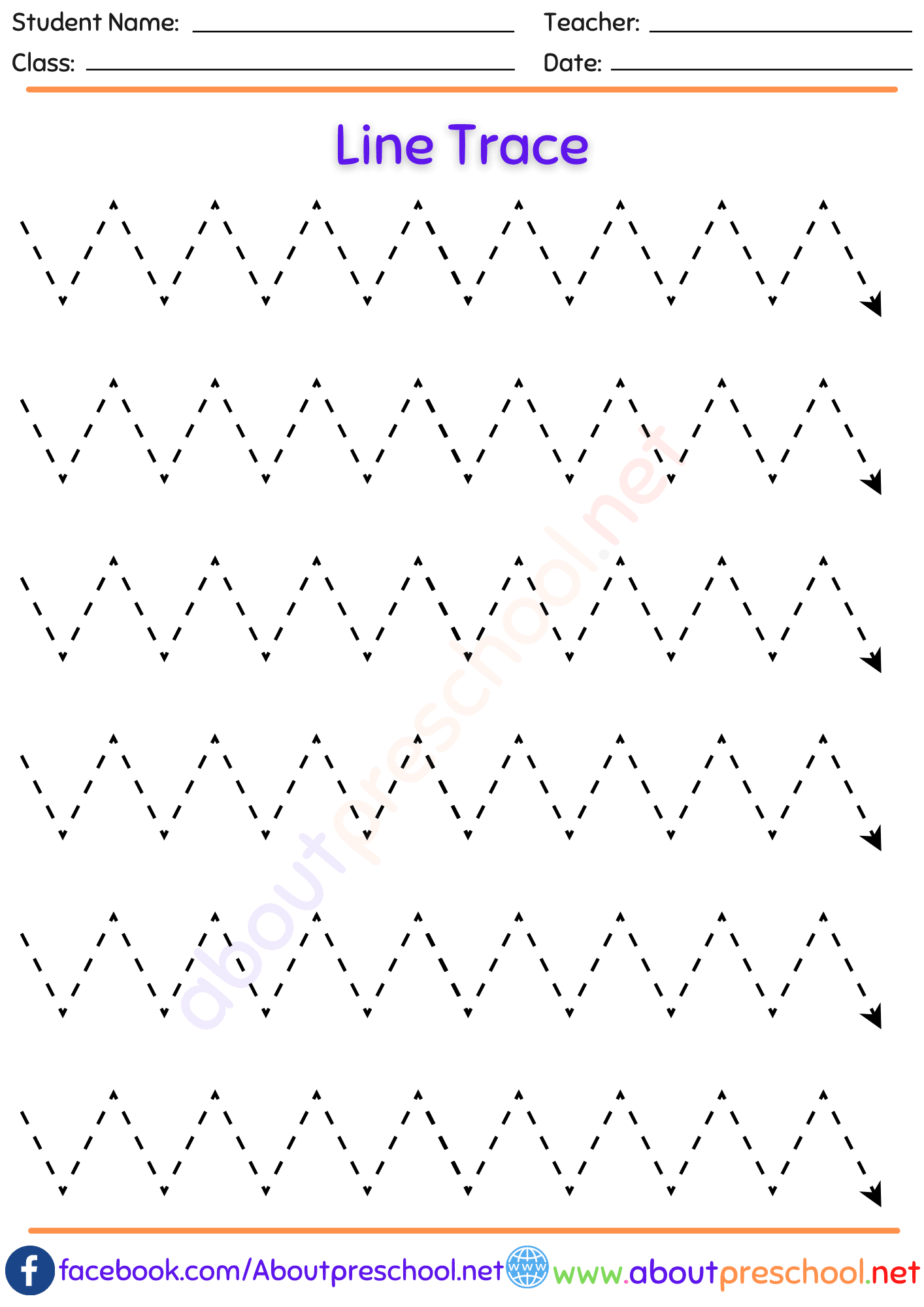 Line Trace Worksheet 2 - About Preschool