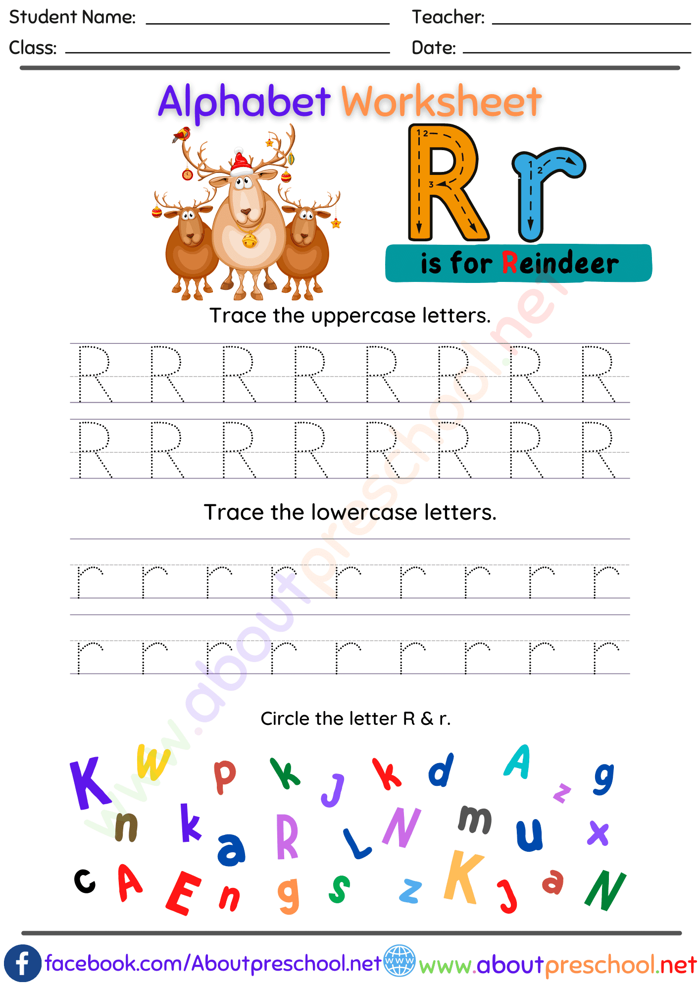 Trace Letter r Worksheets - About Preschool