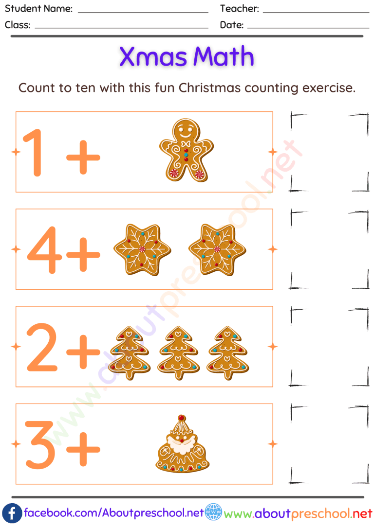 Christmas Math Worksheets-1 - About Preschool