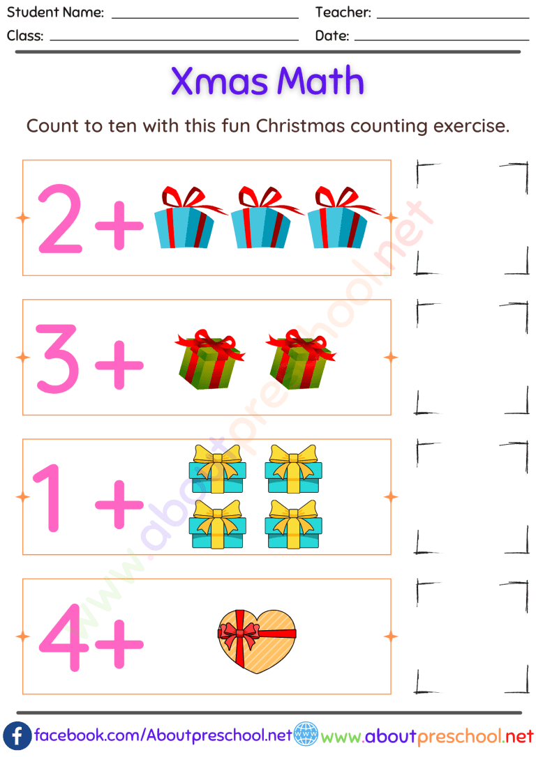 Christmas Math Worksheets-2 - About Preschool
