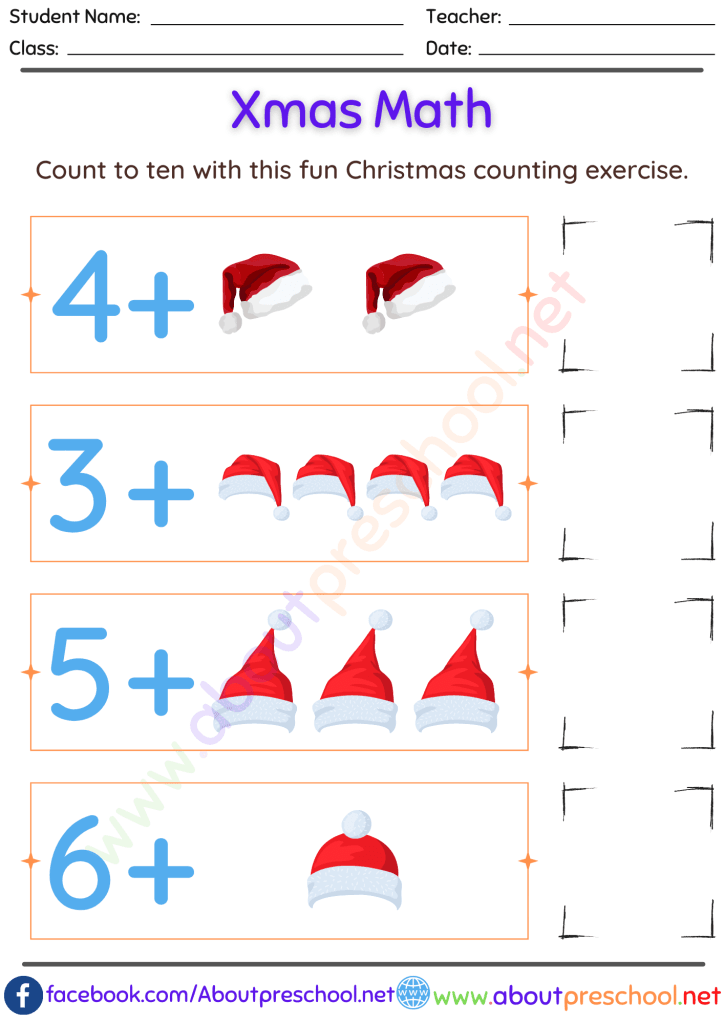 Christmas Math Worksheets-3 - About Preschool