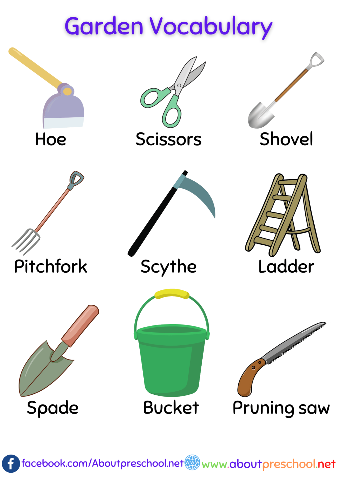 Free Printable Garden Vocabulary-2 - About Preschool