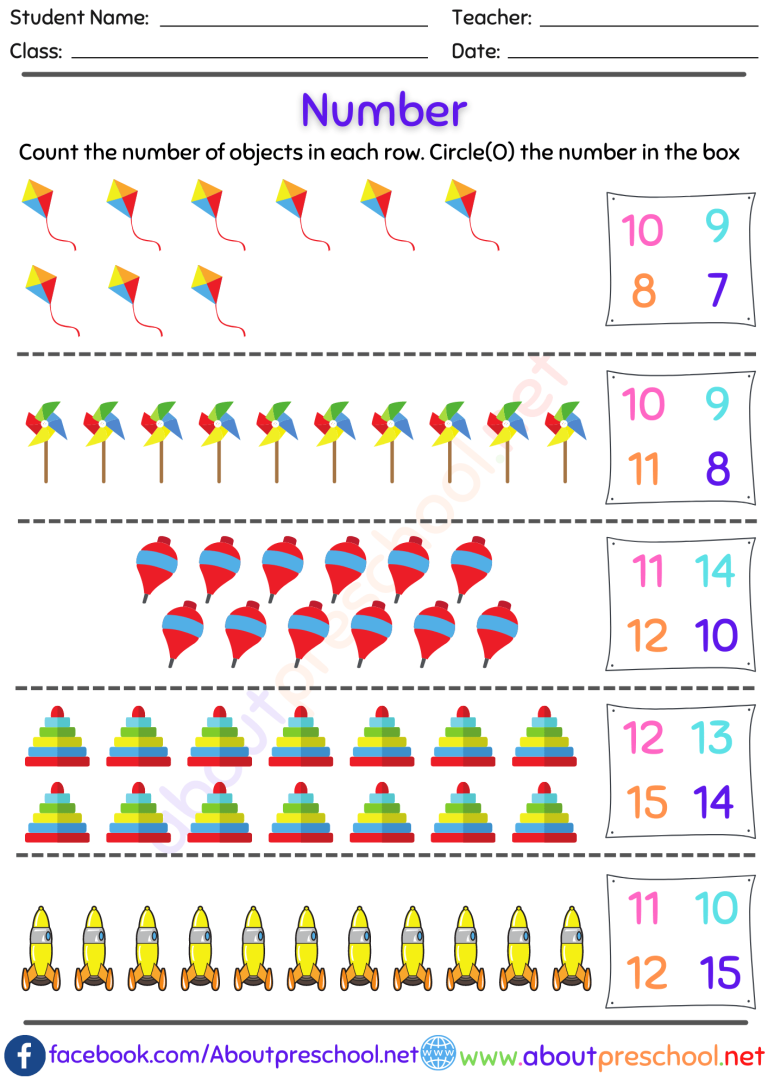 Free Kindergarten Counting Worksheets-6 - About Preschool