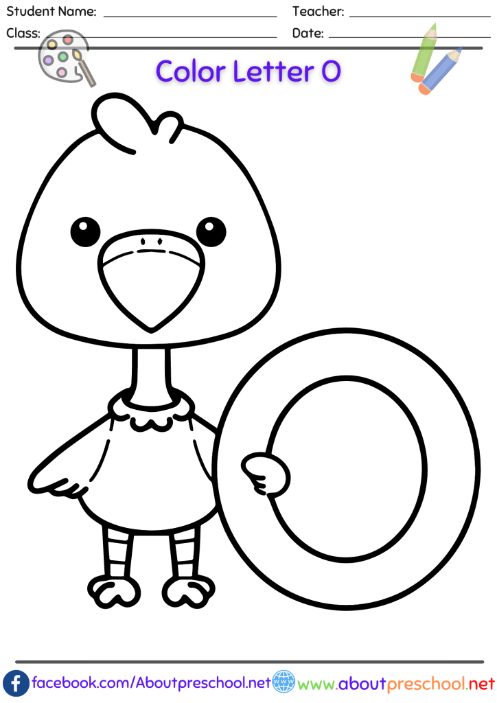 Free Letter O Coloring page - About Preschool