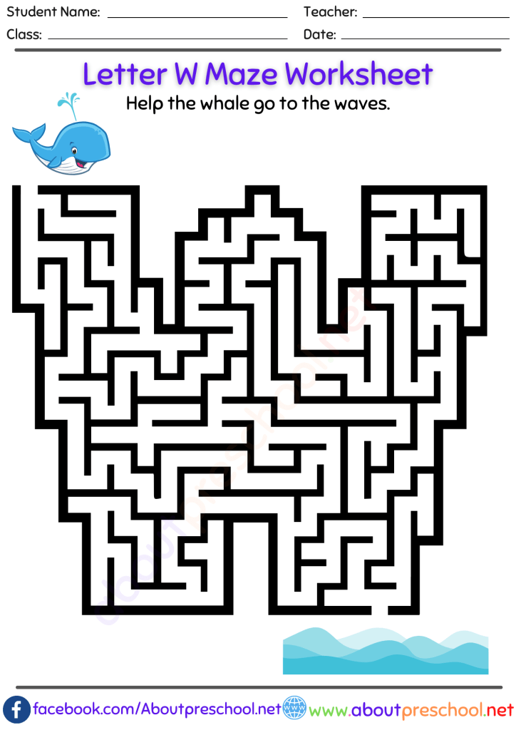 Free Letter W Maze Worksheet - About Preschool