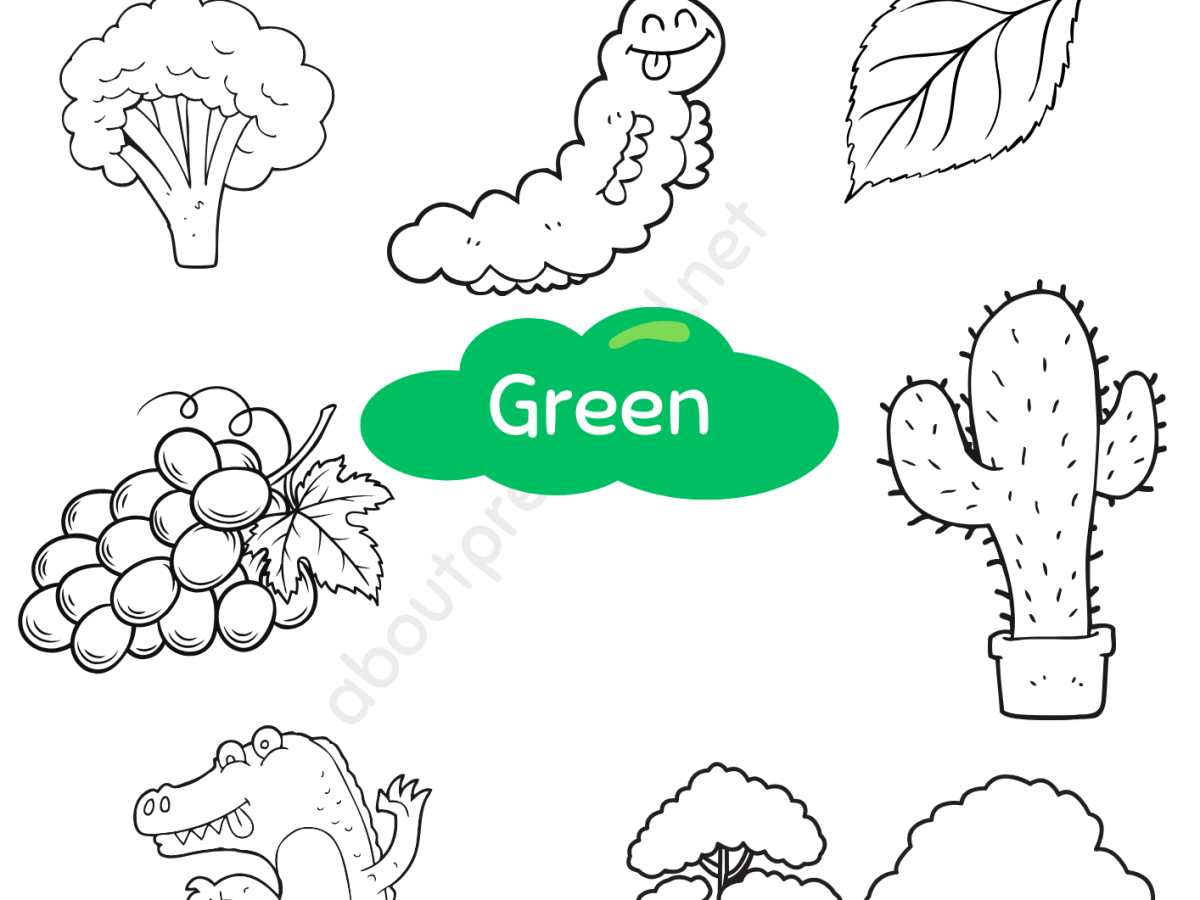 the color green coloring pages