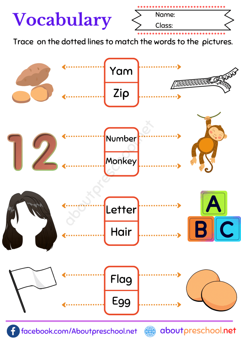Kindergarten Vocabulary Worksheets For Kids 10 - About Preschool