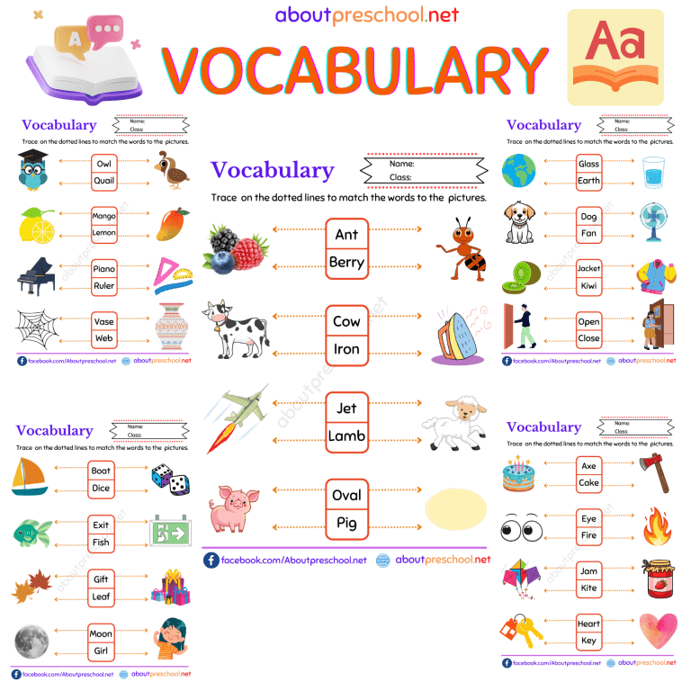Kindergarten Vocabulary Worksheets For Kids - About Preschool