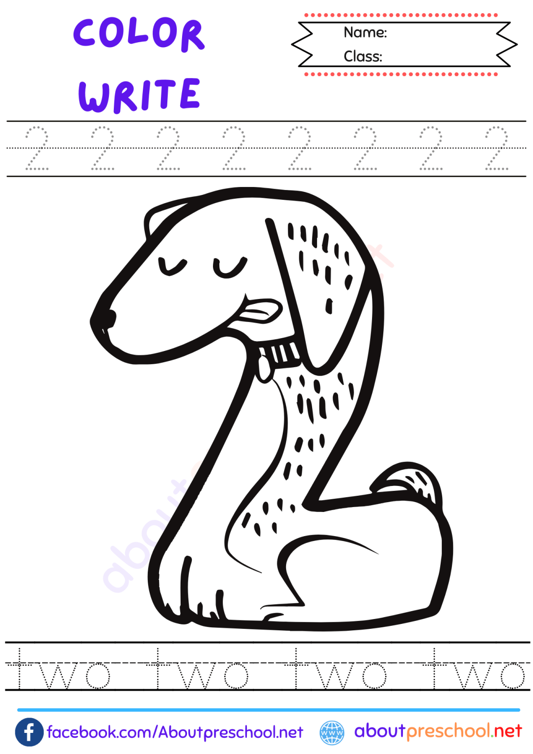 Free Number 2 Worksheet for Preschool - About Preschool