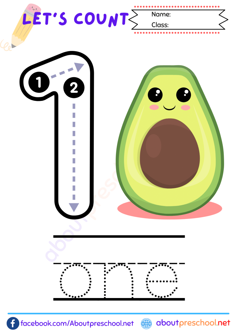 Free Number 1 Worksheet for Preschool - About Preschool