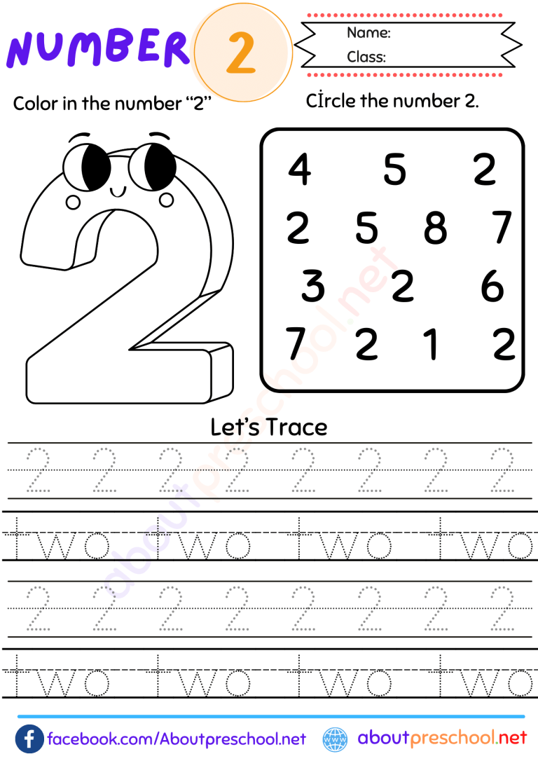 Free Number 2 Worksheet for Preschool - About Preschool