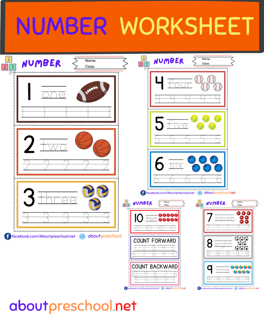 Free Printable Number Worksheet 1-10 - About Preschool