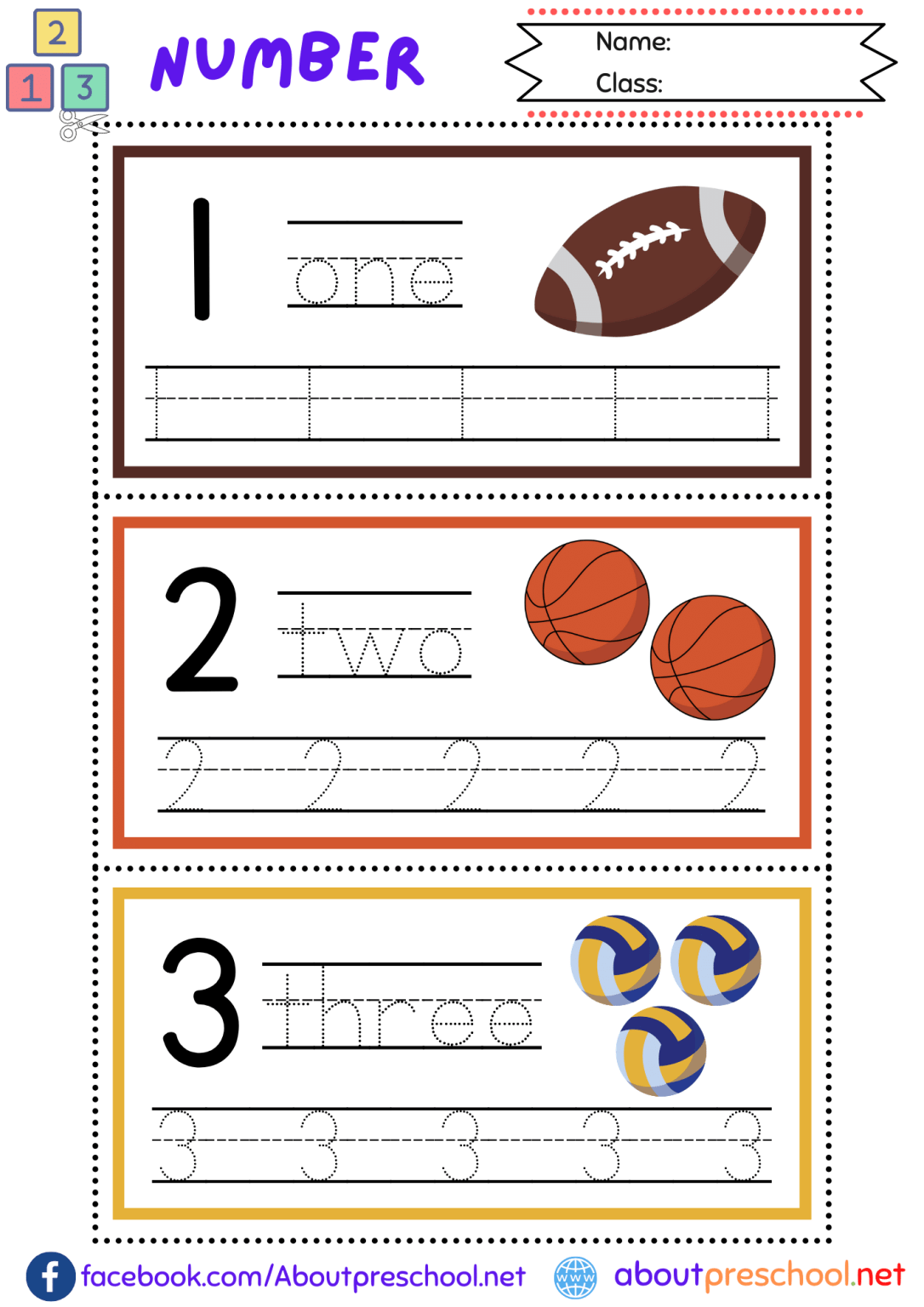 Free Printable Number Worksheet 1-10 - About Preschool